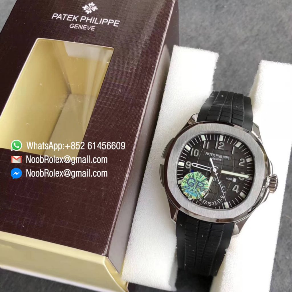 Aquanaut 5164A Stainless Steel Case Grey Dial GMT Display on Black ...