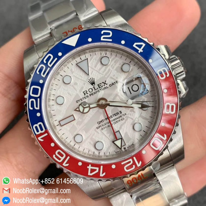 GMT Master II 126719BLRO 904 Steel Case Meteorite Dial Red & Blue Bezel ...