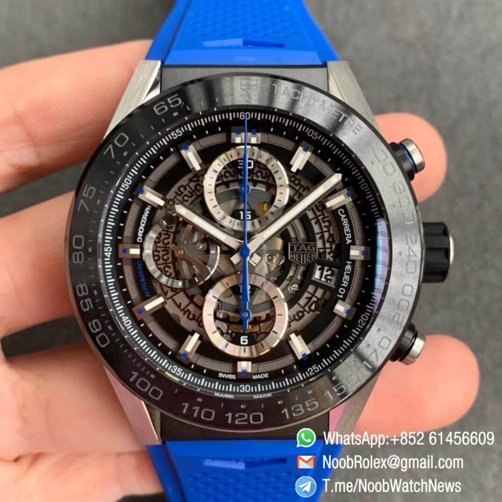 XF Best Quality Tag Heuer Carrera Heuer 01 Chrono PVD Steel Case ...