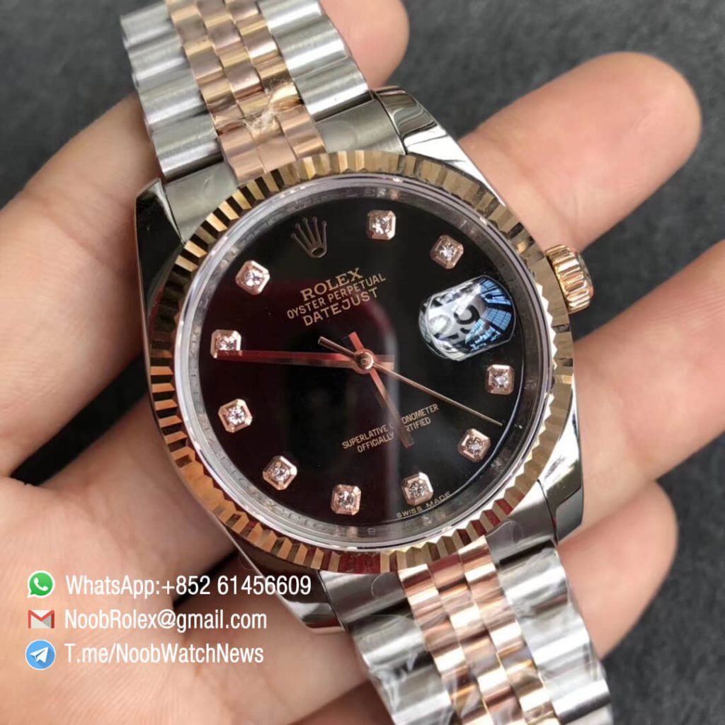 Noob Rolexes DateJust 36 126233 Two Tone 904L Steel 14K Rose Gold ...