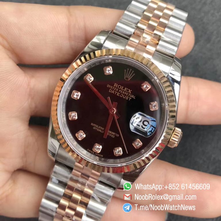 Noob Rolexes DateJust 36 126233 Two Tone 904L Steel 14K Rose Gold ...