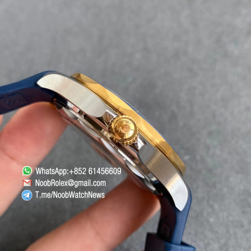 Seamaster Diver 300M Steel Case Blue Wave Texture Dial 18k Yellow Gold ...