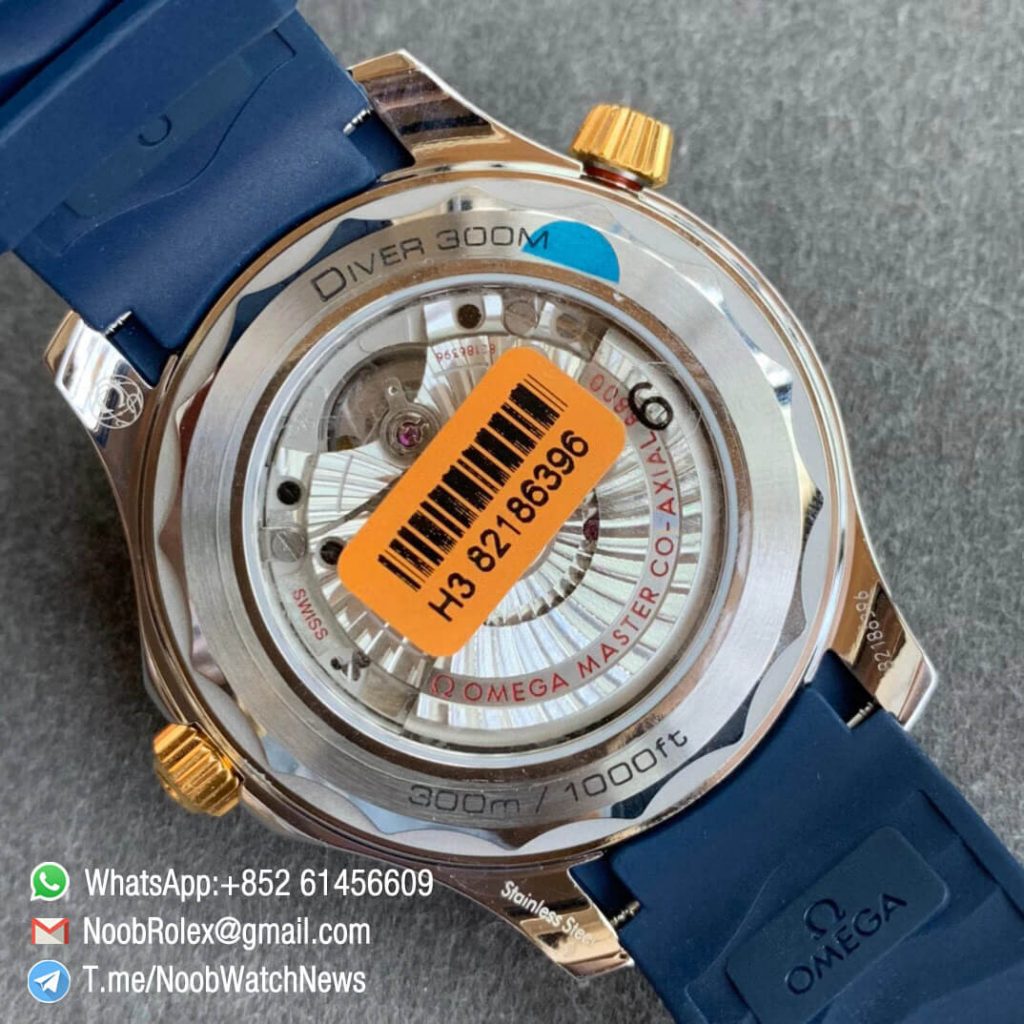 Seamaster Diver 300M Steel Case Blue Wave Texture Dial 18k Yellow Gold ...