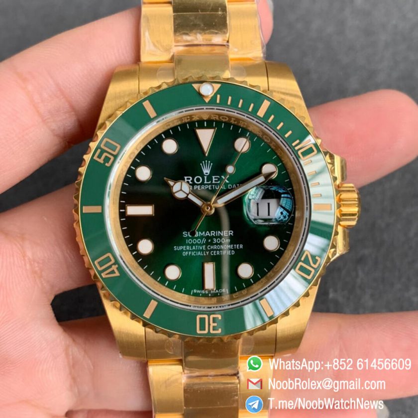 Submariner Date 116618LV Green Dial Green Ceramic Bezel Full 18K Yellow ...
